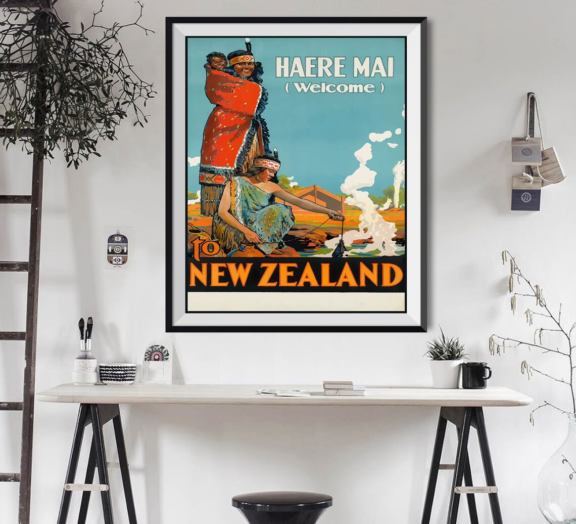 New Zealand Travel Poster New Zealand Travel Print | Etsy