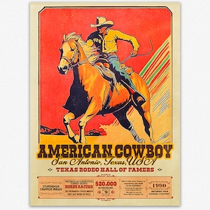 American Cowboy San Antonio Rodeo Poster – Texas Rodeo Hall of Famers ...