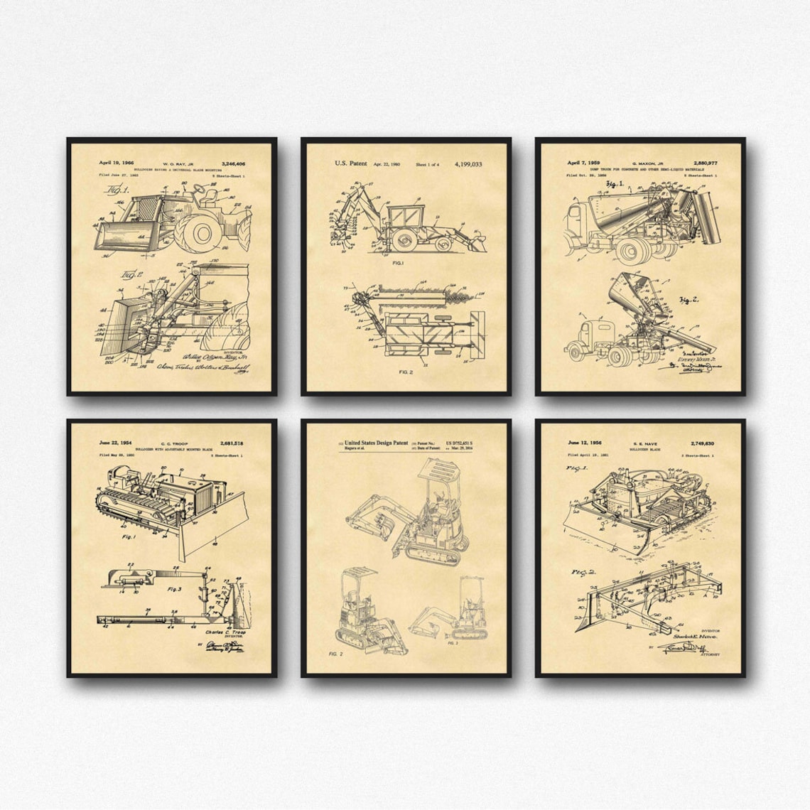 Excavator Poster Construction Poster Construction Print Trucks | Etsy