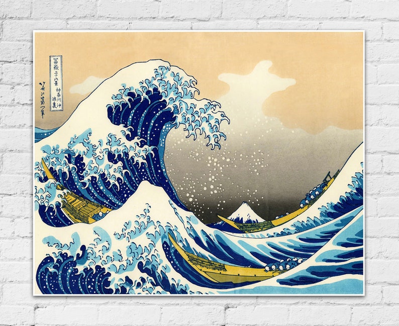 The Great Wave off Kanagawa by Hokusai Great Wave Art Great | Etsy