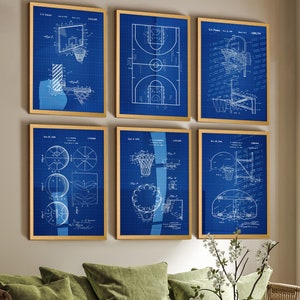 Elegant Slam Basketball Sports Wall Decor - Set of 6 Hoops and Ball ...