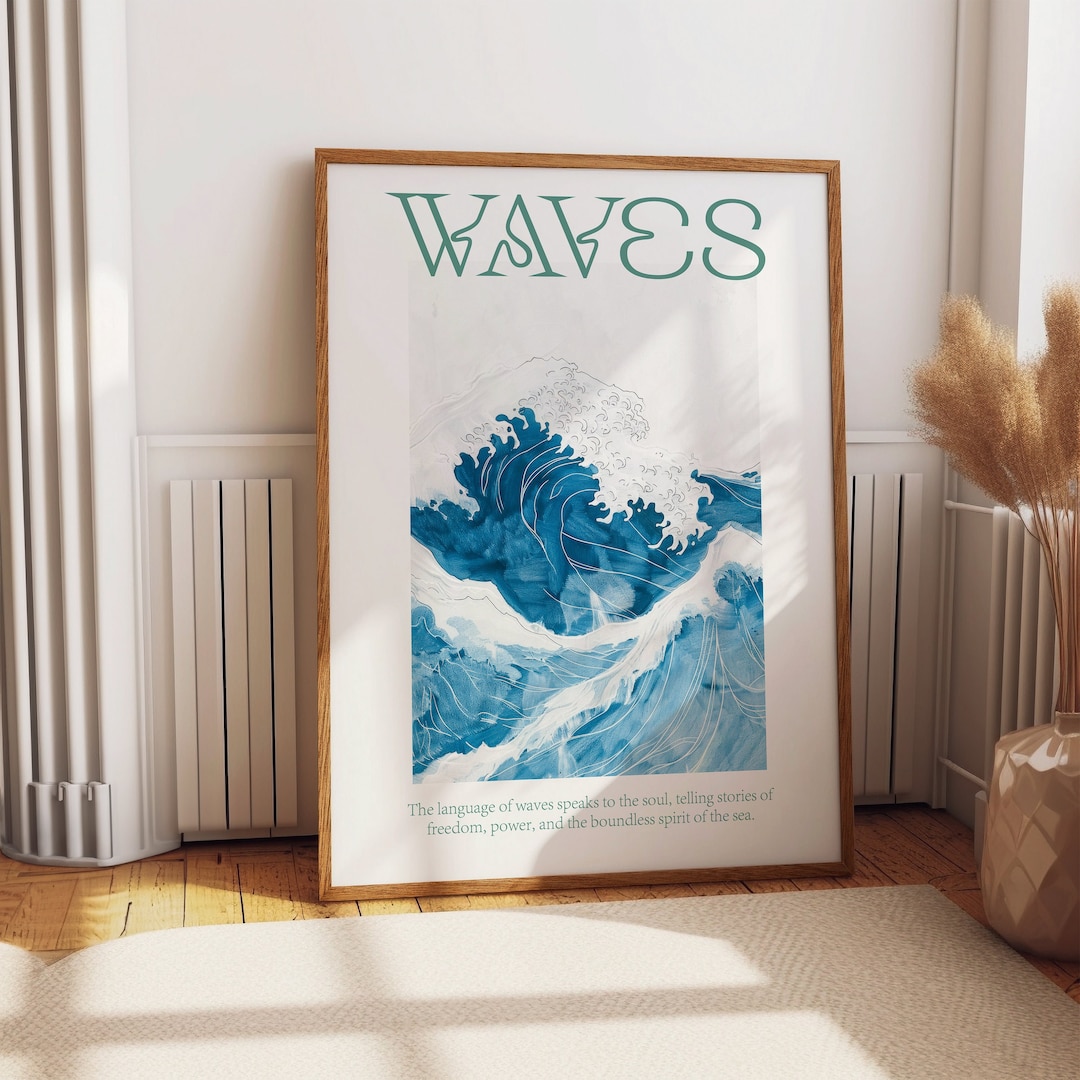 Ocean Waves Poster - Majestic Sea Power Art Print - Coastal Serenity ...