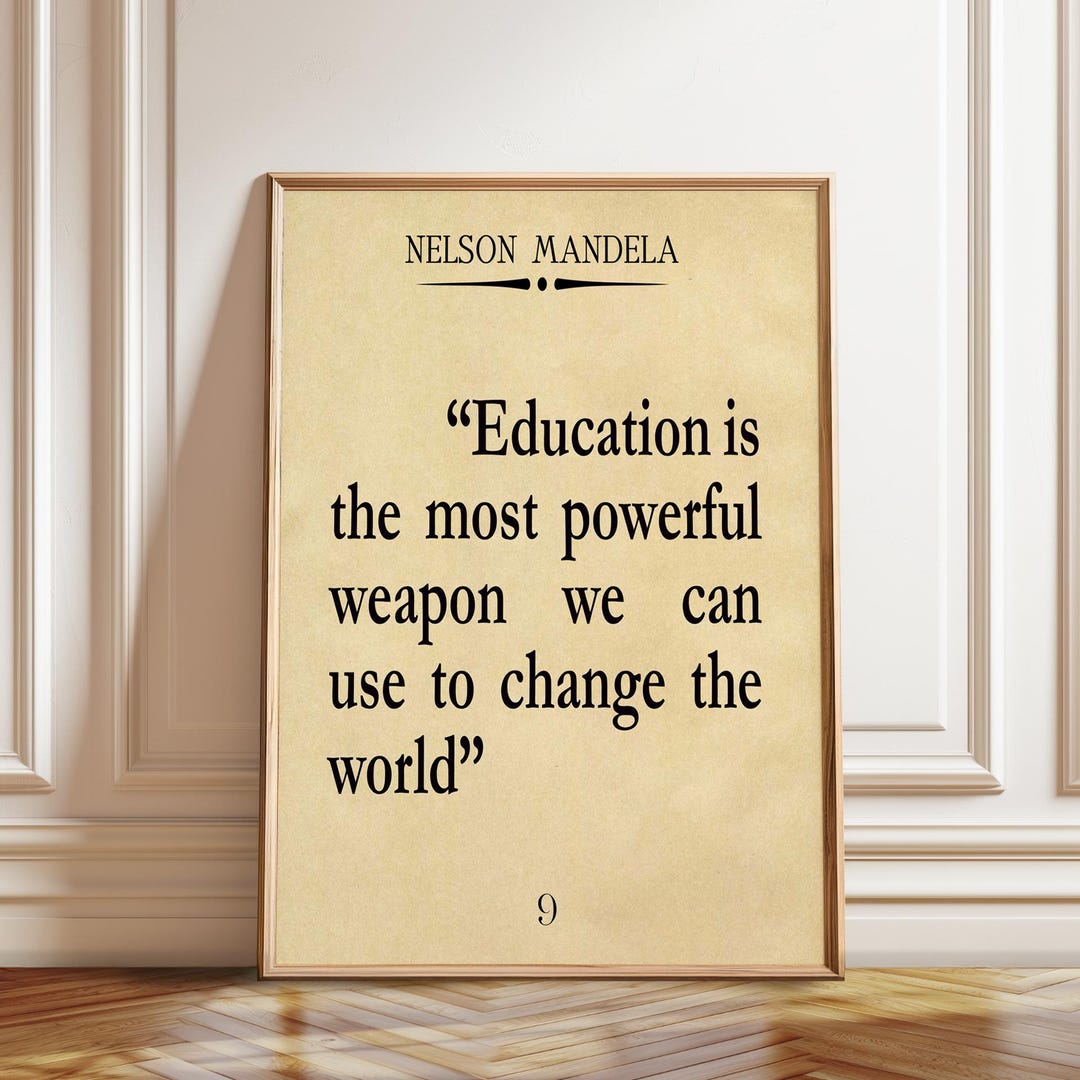 Nelson Mandela Quote Education Quote Classroom Quote Classroom Poster ...