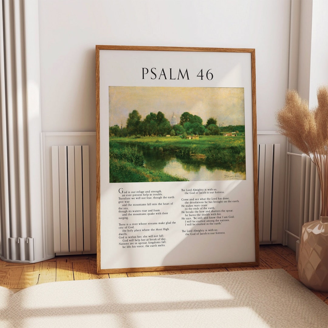 Psalm 46 Religious Quotes Wall Art - Soulful Sanctuary Bible Verses ...