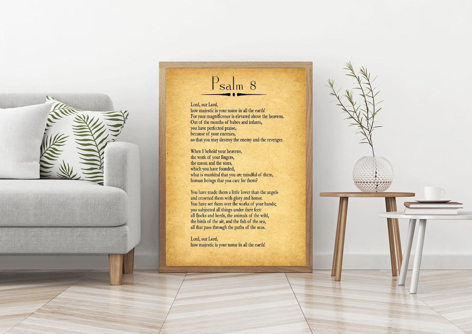 Psalm 8 Print Psalm Poster Bible Poster Bible Wall Art | Etsy