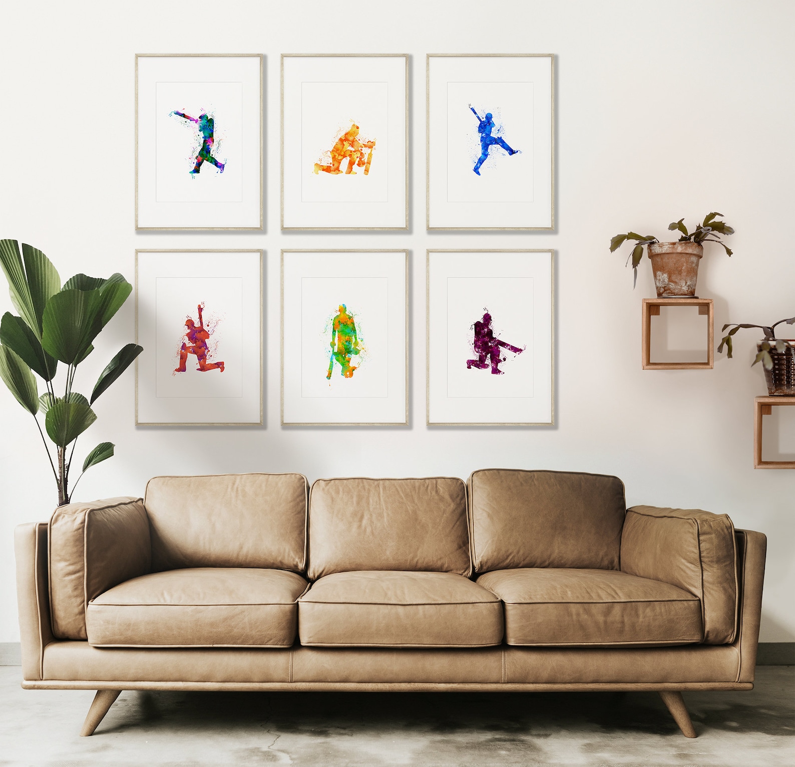 Cricket Posters Cricket Wall Art Set of 6 Modern Cricket - Etsy