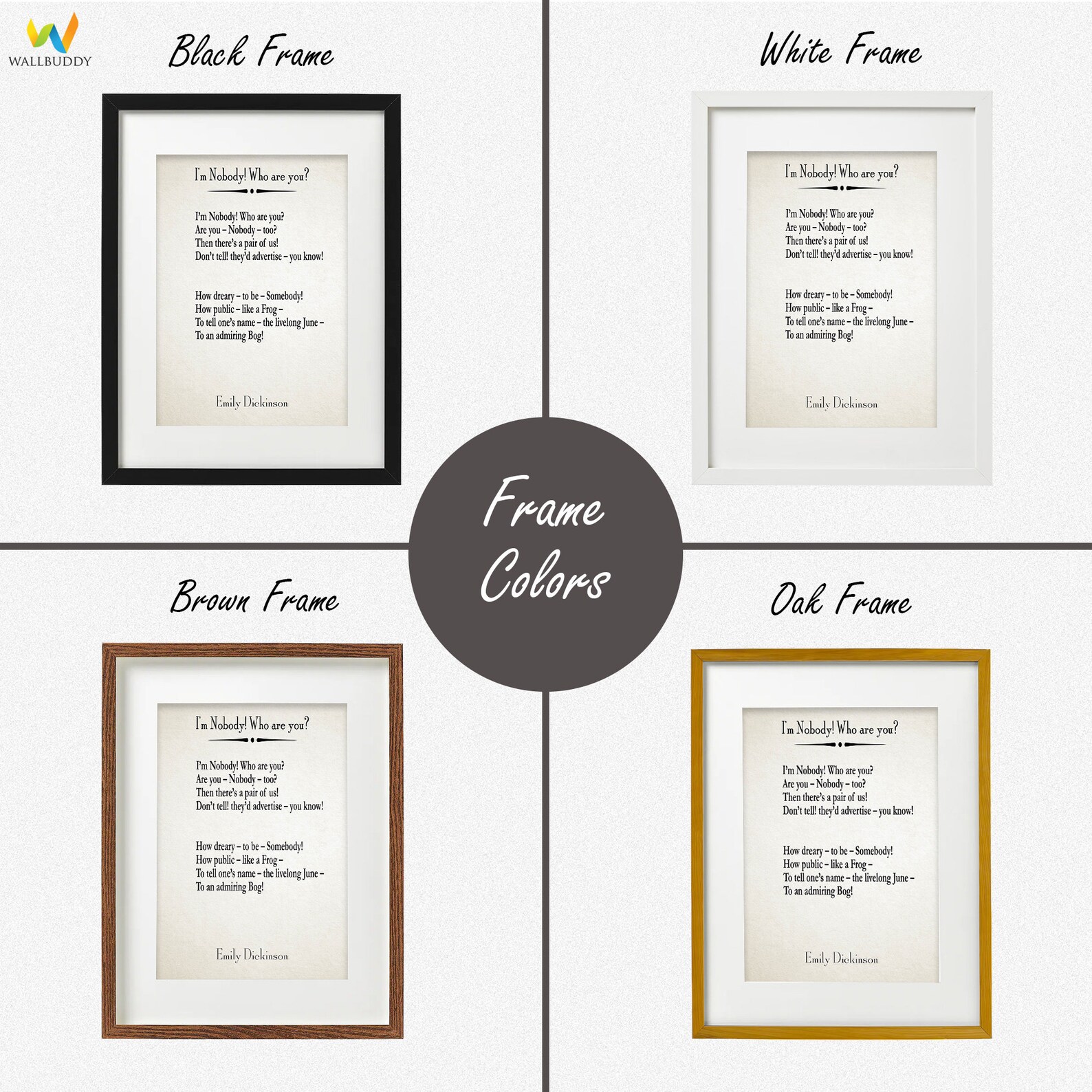 I'm A Nobody Who Are You Poem by Emily Dickinson Poetry - Etsy