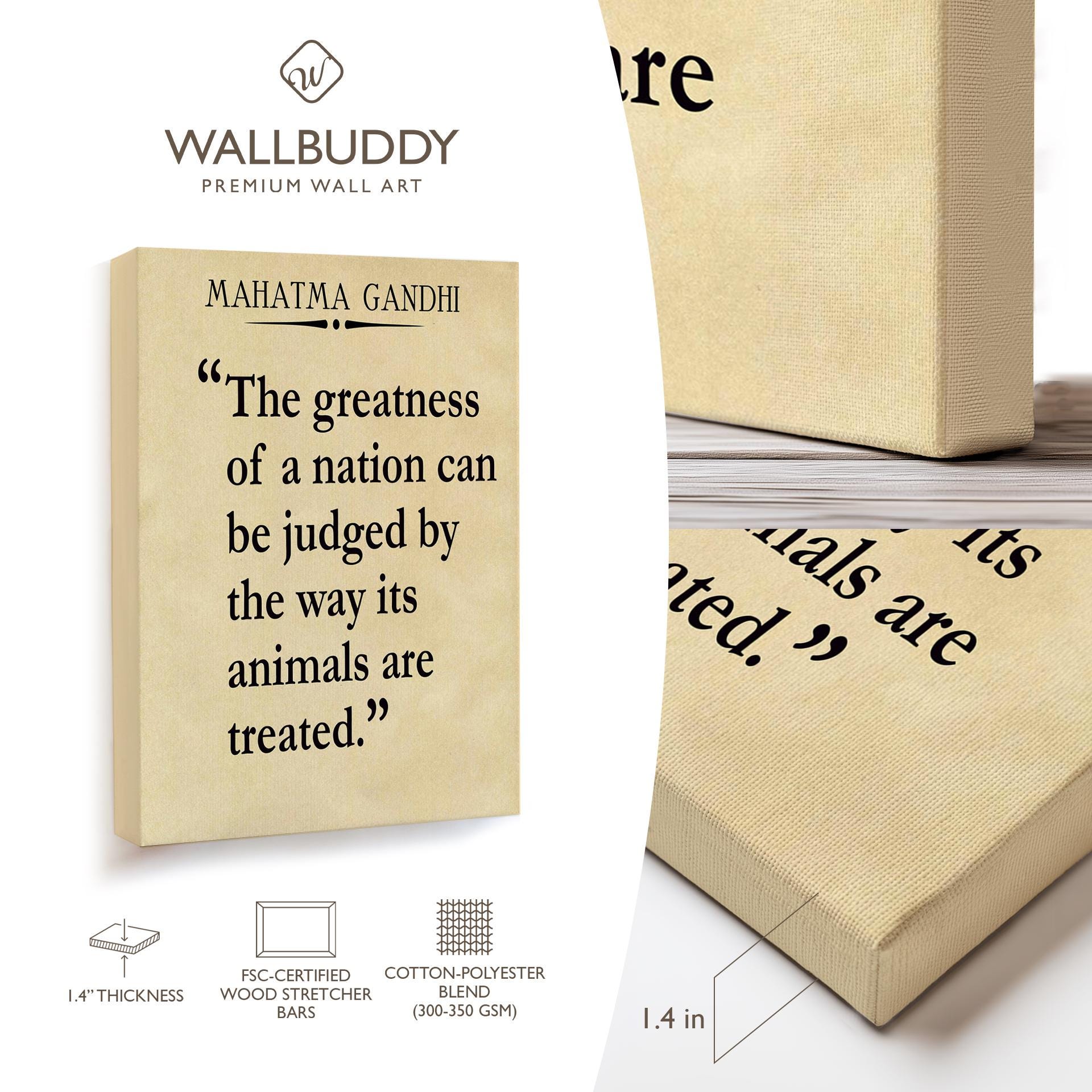 Animal Welfare Quote by Mahatma Gandhi Quotation - Poster, Framed, and ...
