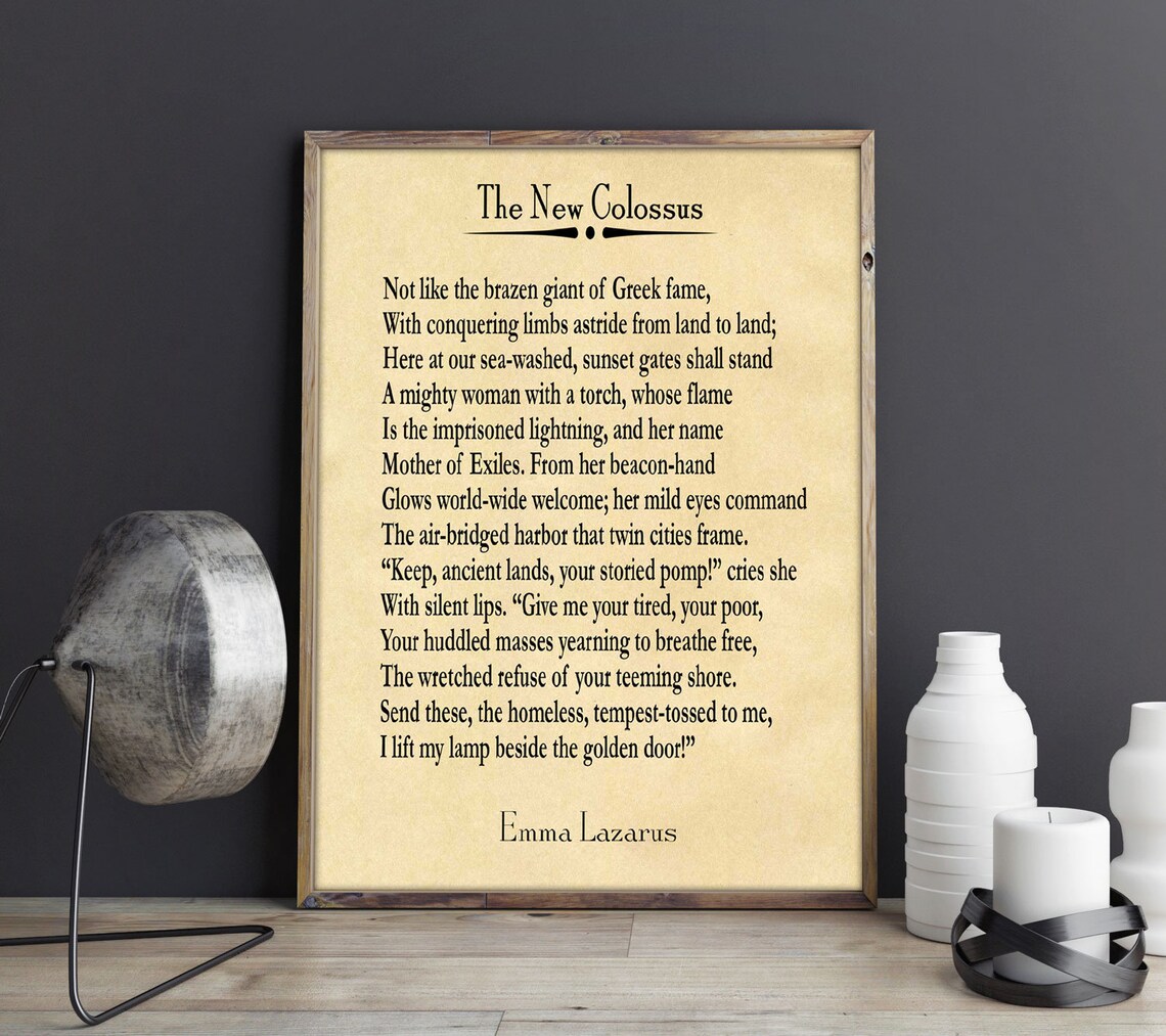 The New Colossus Poem by Emma Lazarus - Etsy
