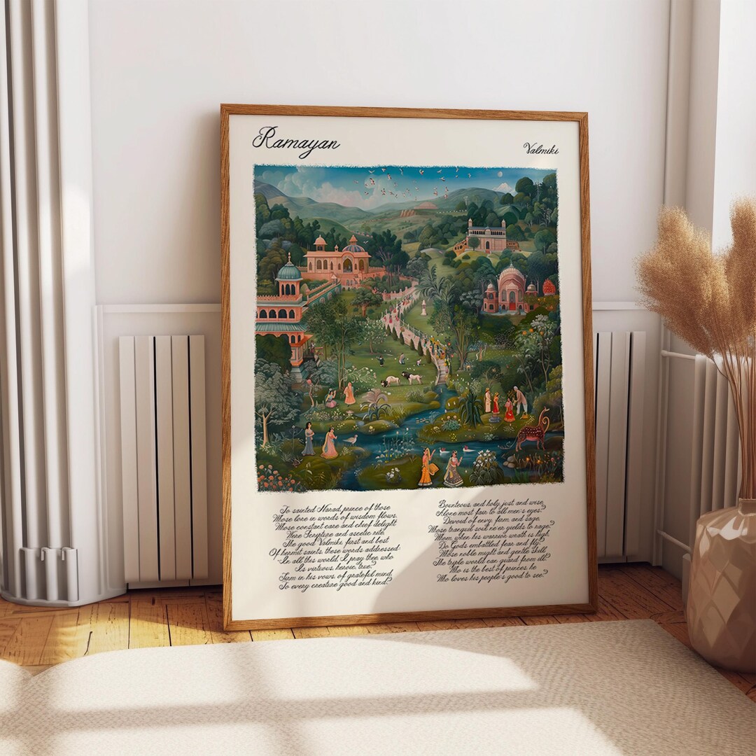Ramayan Garden Wall Art - Pichwai Style Indian Mythology Art Poster ...