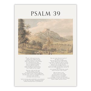 Psalm 39 Bible Verse Wall Art Poster - Sacred Inspirational Prints for ...