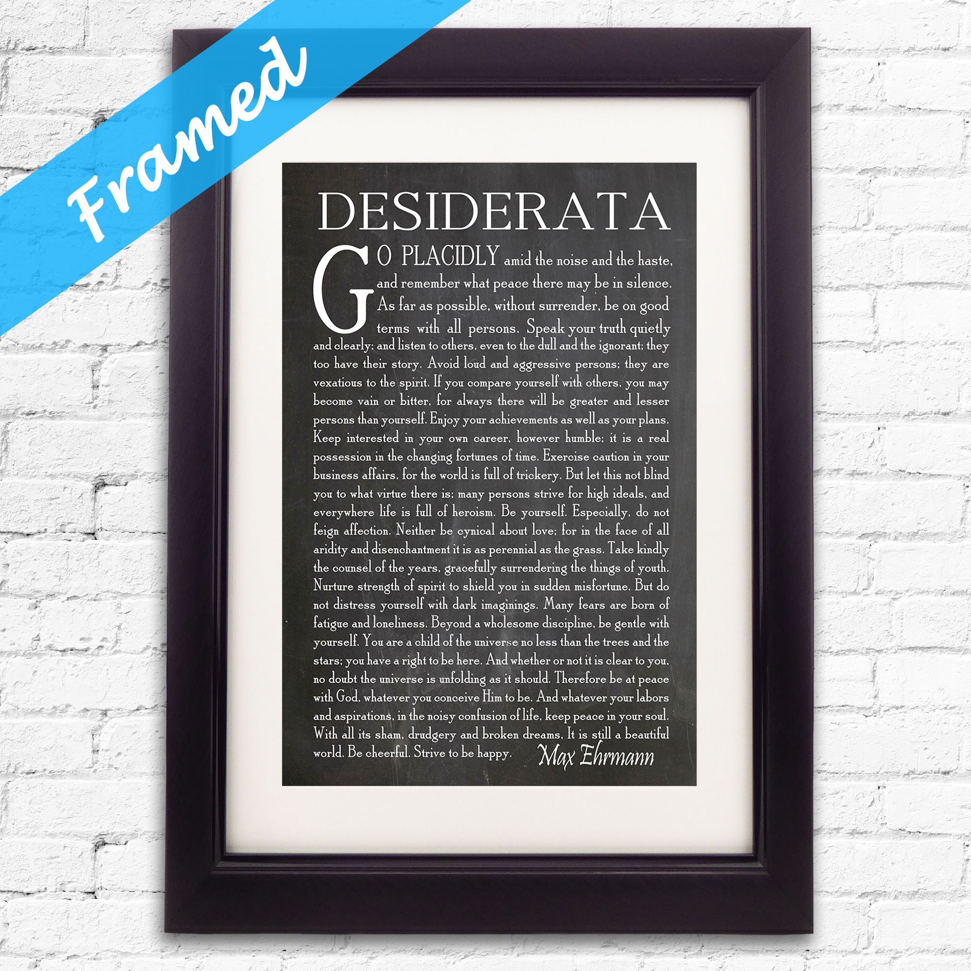 Framed Desiderata Poem Desiderata Poster Framed Graduation - Etsy UK