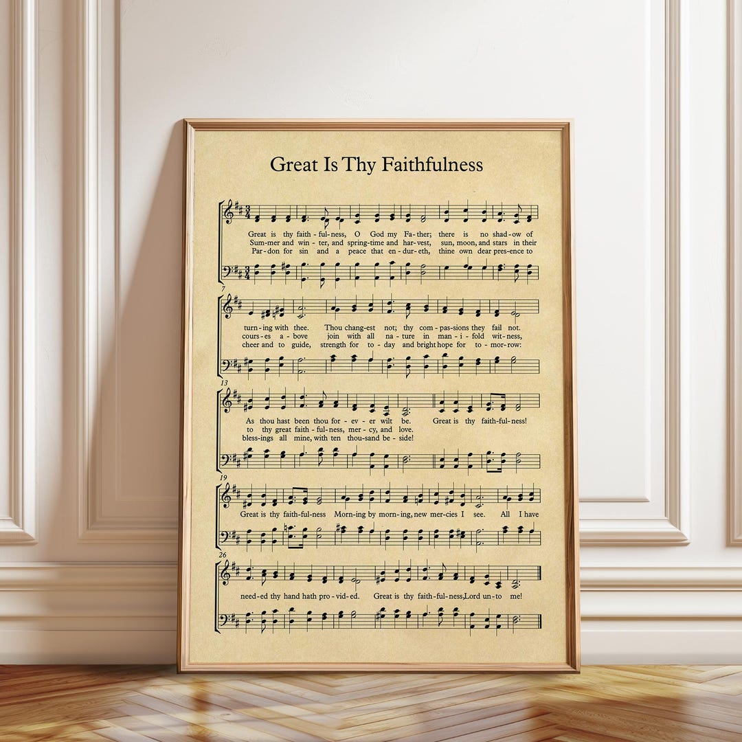 Great is Thy Faithfulness Hymn Sheet Music - Church Sheet Music ...