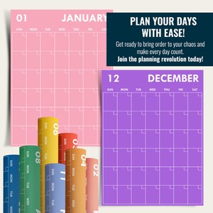 2024 Monthly Pastel Planner 12 X 12 X 16 Monthly Planning Sheets on ...