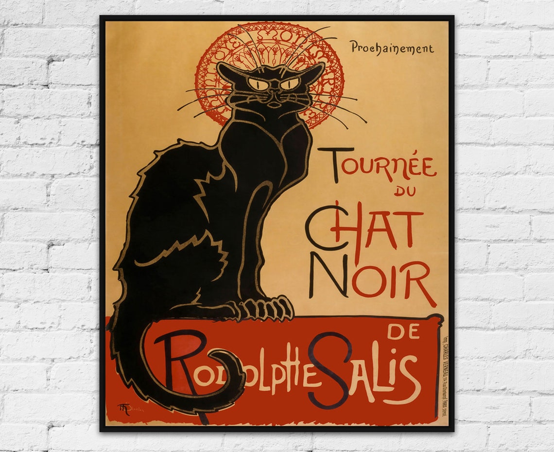 Le Chat Noir Poster by Théophile Alexandre Steinlen Black Cat | Etsy