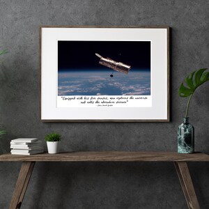 Hubble Telescope Space Poster and Quote by Edwin Hubble - Etsy