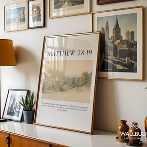 Matthew 28:19-20 Bible Verse Wall Art - Modern Christian Church Wall ...