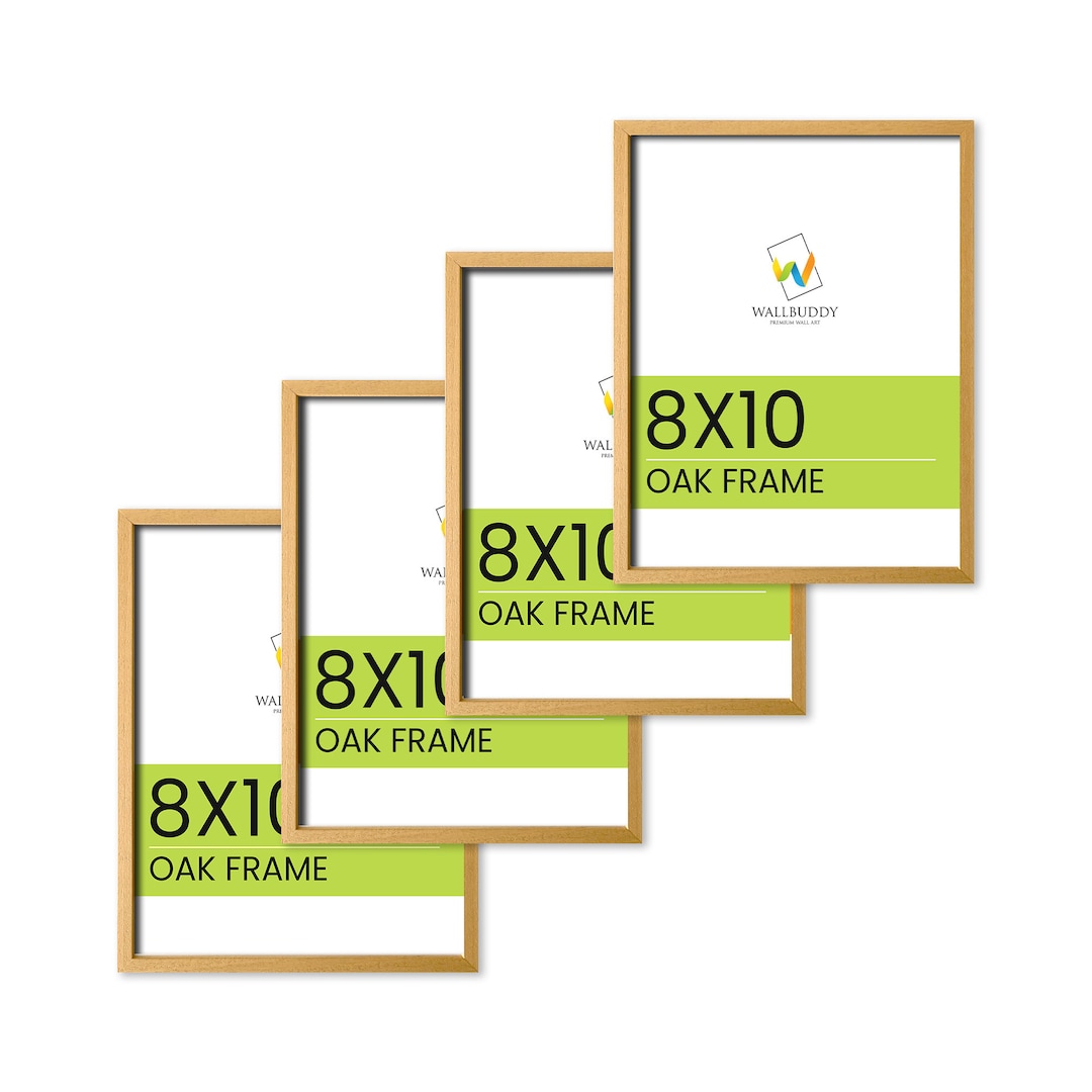 Set of 4 Thin Wooden Oak Frame 8x10 Inches Contemporary Oak Wood Thin ...