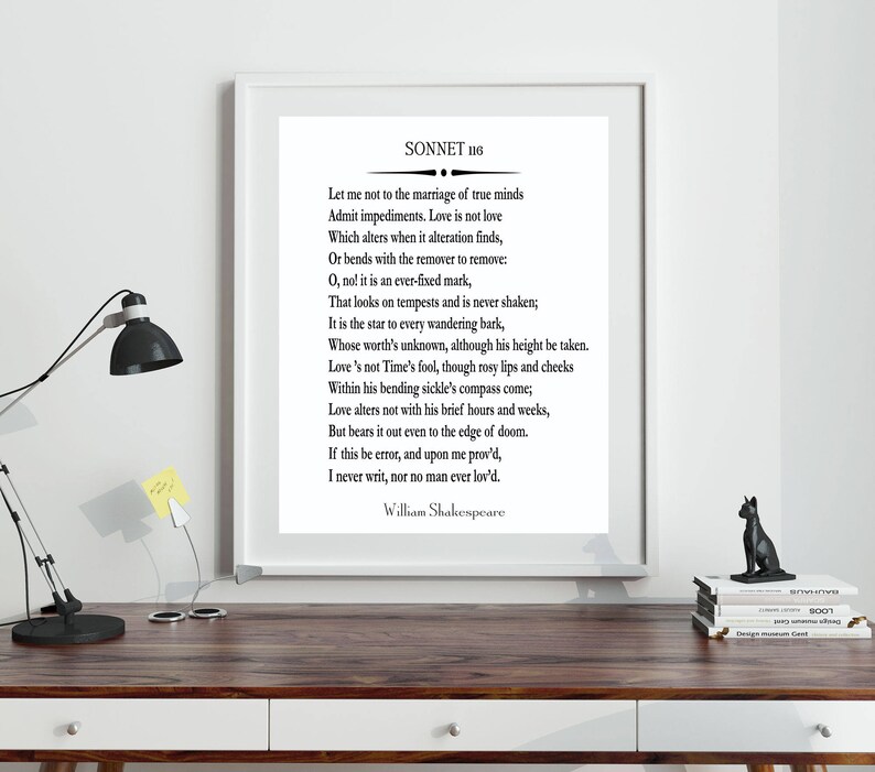 Sonnet 116 by William Shakespeare Poetry Love Poem Love Poetry | Etsy