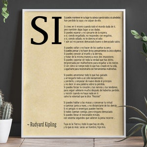 Si Poema De Rudyard Kipling If Poem in Spanish Poema Espanol - Etsy