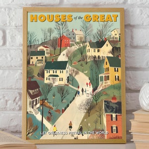 Inspirational Village Landscape Wall Poster - Houses of the Great Wall ...