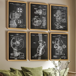 Retro Film Gate Invention Set of 6 Patent Posters - Vintage Camera ...