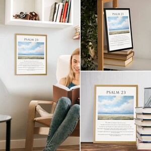 Psalm 23 Bible Poster - Inspirational Bible Print, Elegant Bible Decor ...