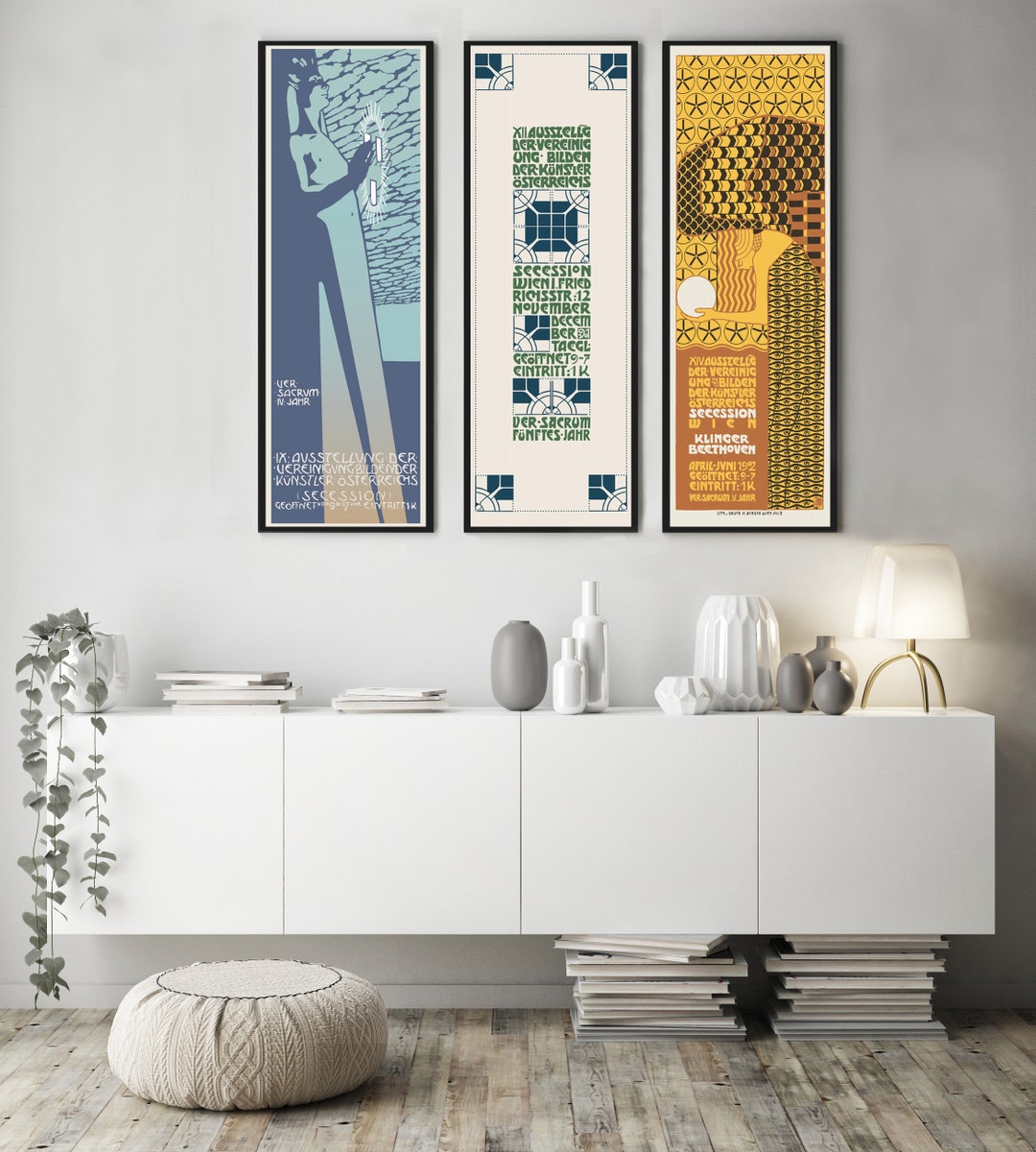 Art Nouveau Posters Set of 3 by Alfred Roller Early 1900s - Etsy