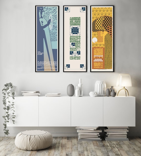 Art Nouveau Posters Set of 3 by Alfred Roller Early 1900s - Etsy
