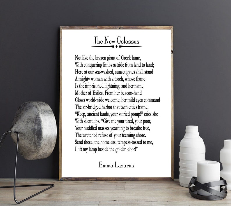 The New Colossus Poem by Emma Lazarus | Etsy