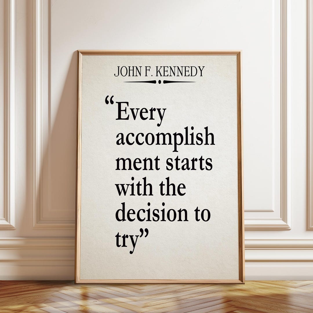 JFK Quote Poster: Motivational Wall Art - Wallbuddy Studio - Etsy