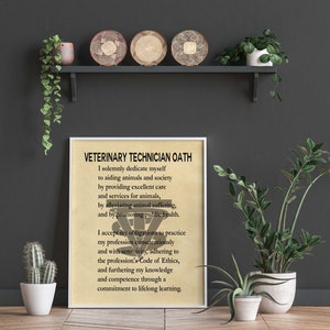 Vet Tech Gift Veterinary Technician Oath Vet Tech Gift Oath Pledge Gift ...