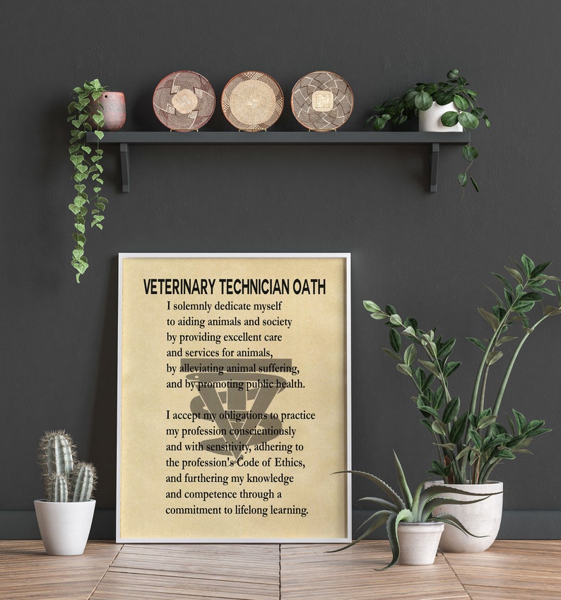Vet Tech Gift Veterinary Technician Oath Vet Tech Gift Oath - Etsy