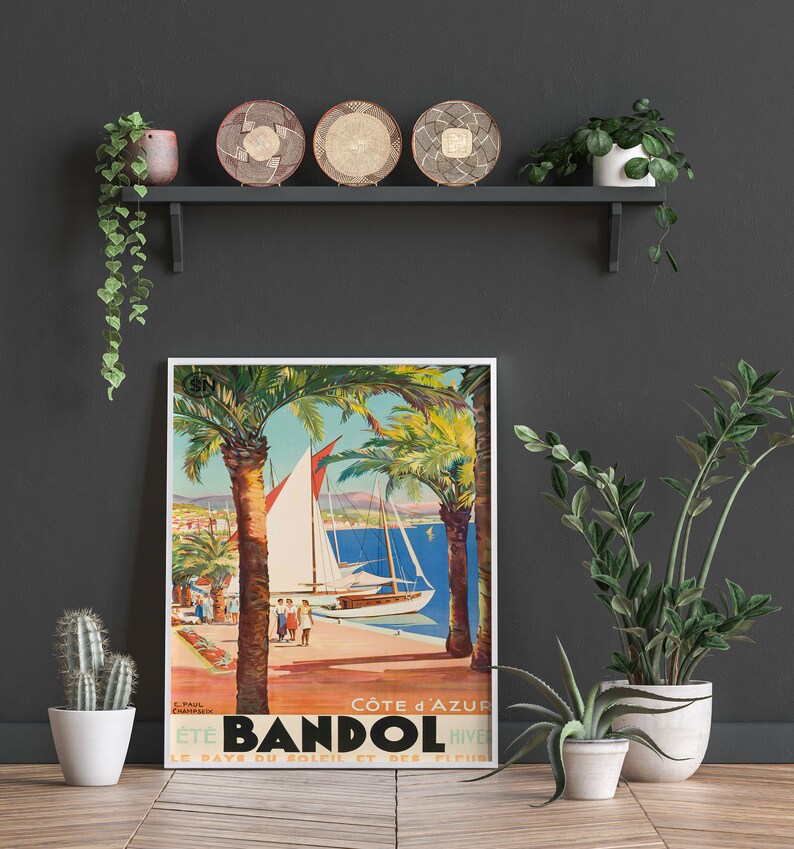 French Travel Posters French Wall Decor Bandol Poster Summer - Etsy