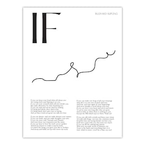 Rudyard Kipling 'IF' Poem Print: Timeless Inspiration Wall Art - Etsy
