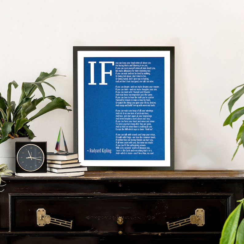 Framed Rudyard Kipling 'IF' Poem Print: Inspirational Wall Art - Etsy