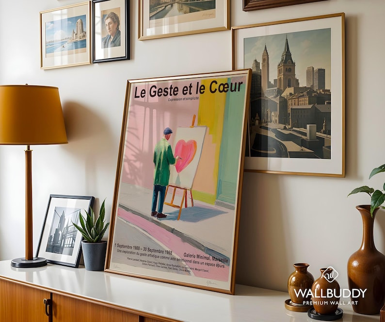 French Art Exhibition Poster | Painter With Heart Poster | Artist ...