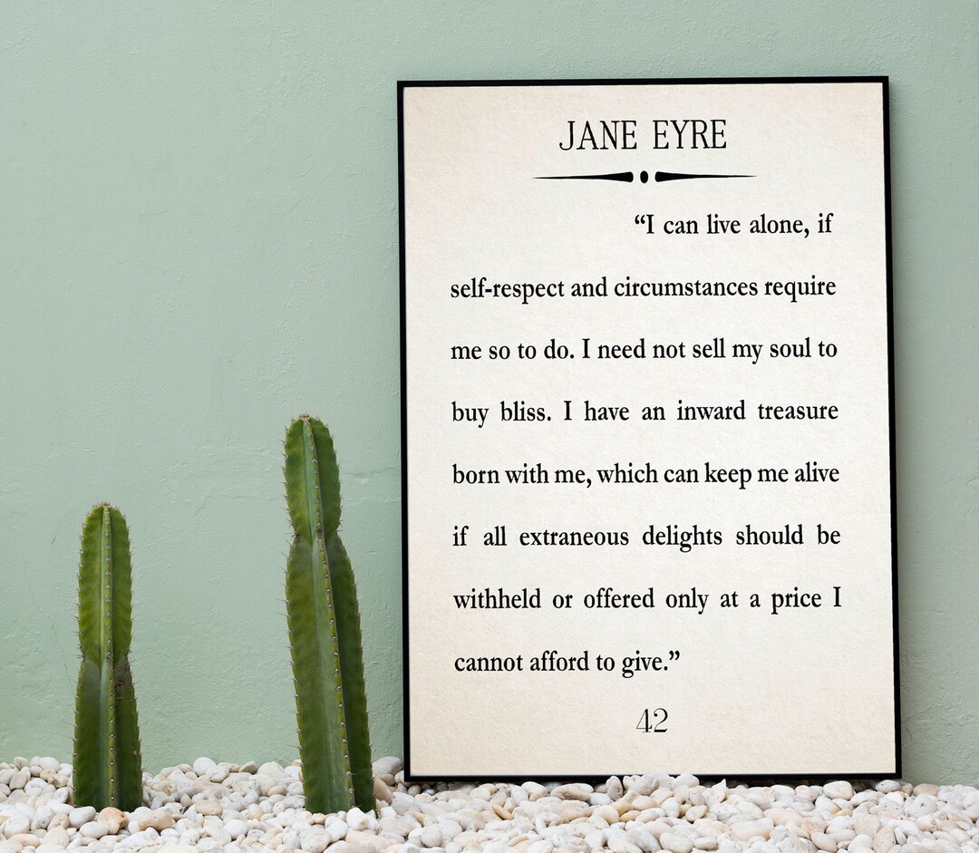 Jane Eyre Quote Jane Eyre Large Book Quote Wall Art Charlotte Brontë ...