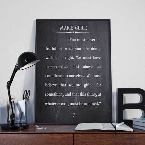 Marie Curie Quote Scientific Girl Quote Science Poster | Etsy