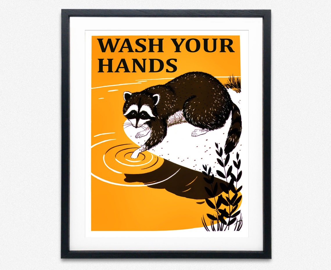 Wash Your Hands Poster Bathroom Poster Bathroom Sink Print | Etsy