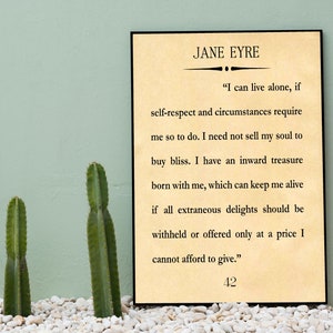Jane Eyre Quote Jane Eyre Large Book Quote Wall Art Charlotte Brontë ...