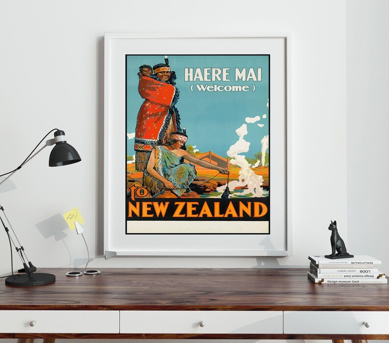 New Zealand Travel Poster New Zealand Travel Print | Etsy