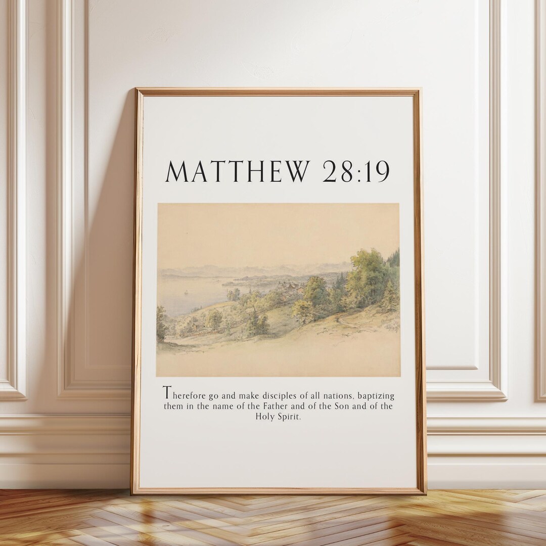 Matthew 28:19-20 Bible Verse Wall Art - Modern Christian Church Wall ...