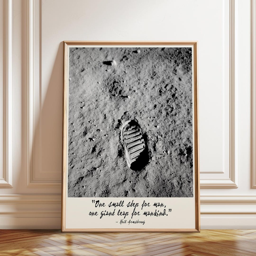 Moon Footprint One Small Step for a Man Neil Armstrong July 1969 ...