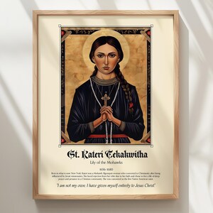 St. Kateri Tekakwitha Religious Wall Art – American Catholic Saint ...