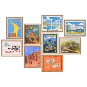 7 Wonders of the World Posters: Global Landmarks Art (framed & Unframed ...