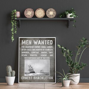 Ernest Shackleton Men Wanted Poster Antarctica Expedition Poster - Etsy