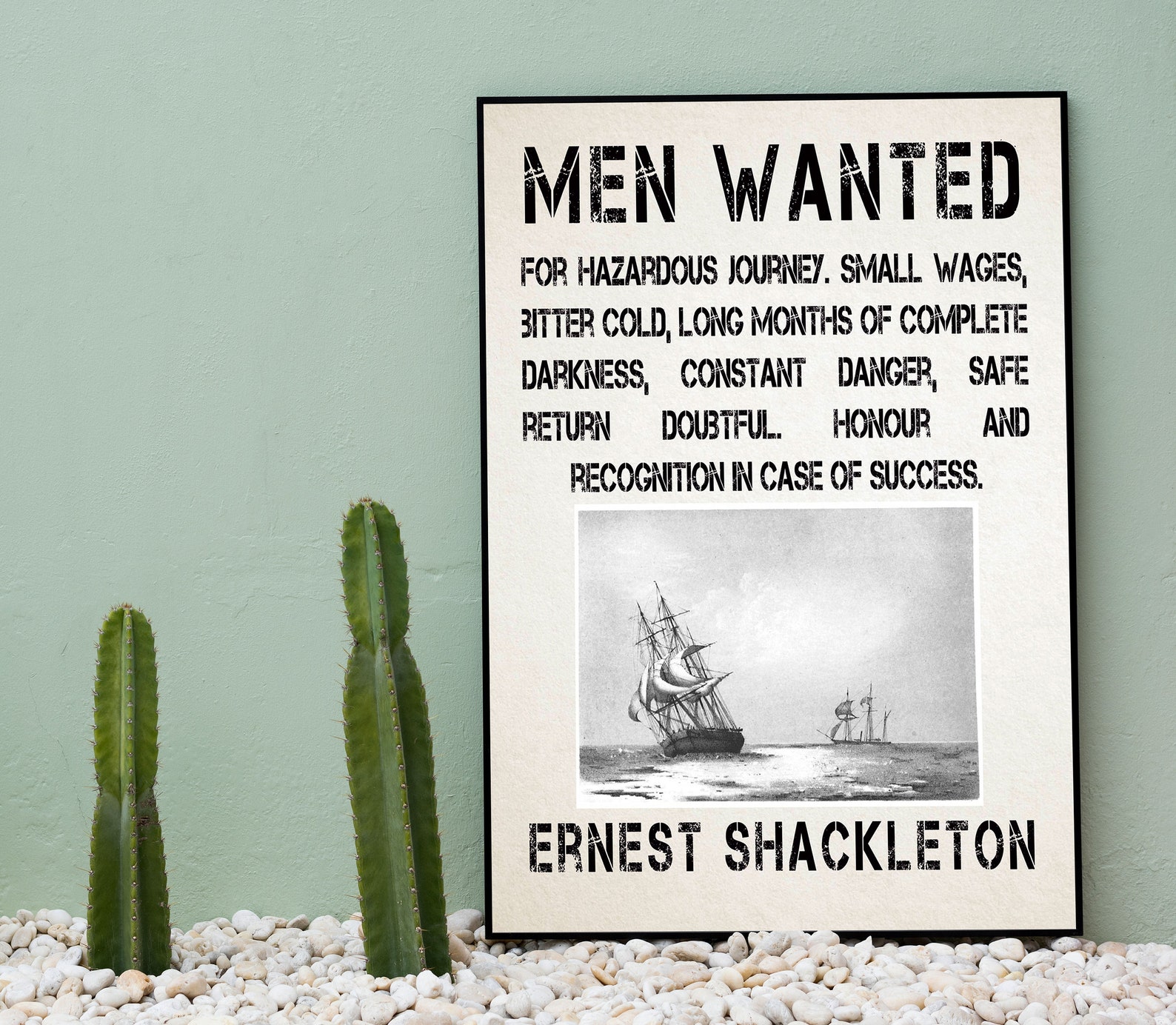 Ernest Shackleton Men Wanted Poster Antarctica Expedition | Etsy