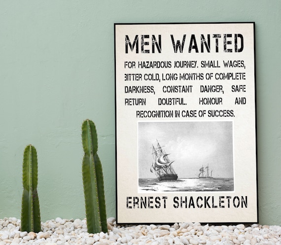 Ernest Shackleton Men Wanted Poster Antarctica Expedition | Etsy UK