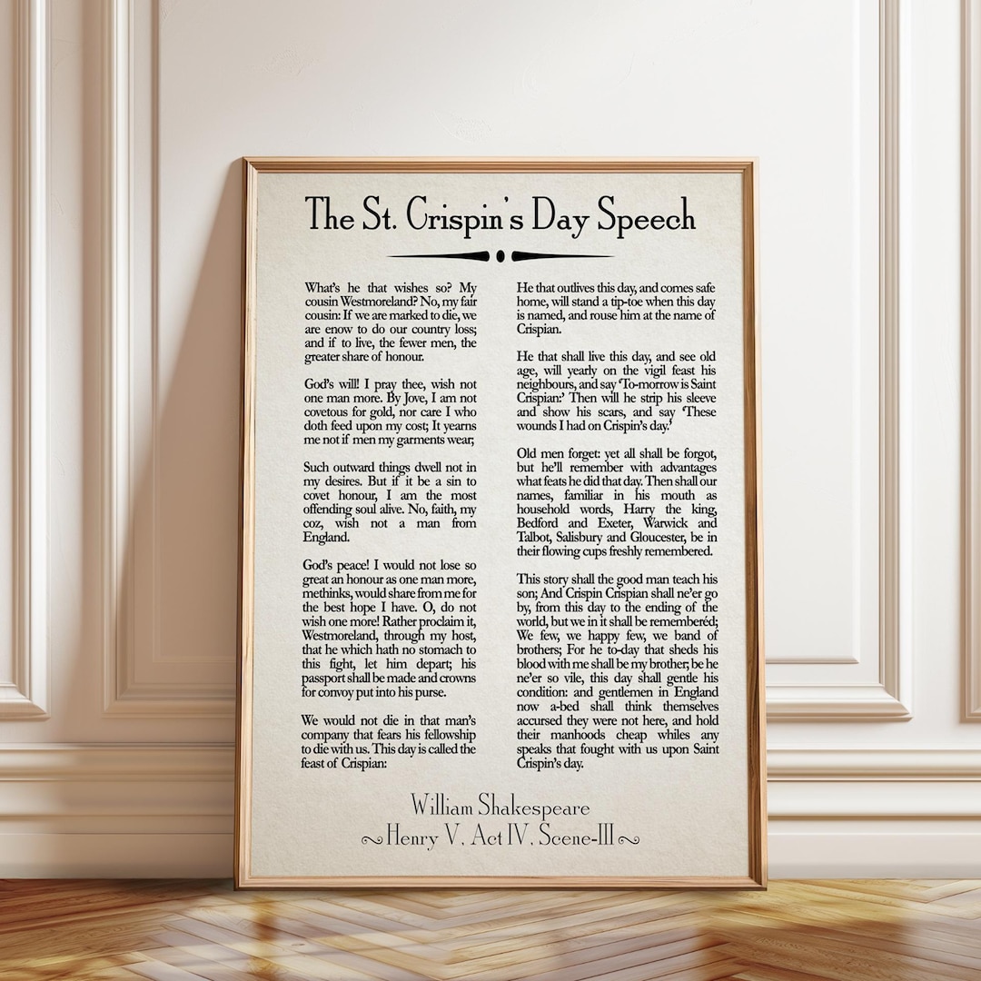 William Shakespeare Quote St. Crispin's Day Speech Brainy Quote ...